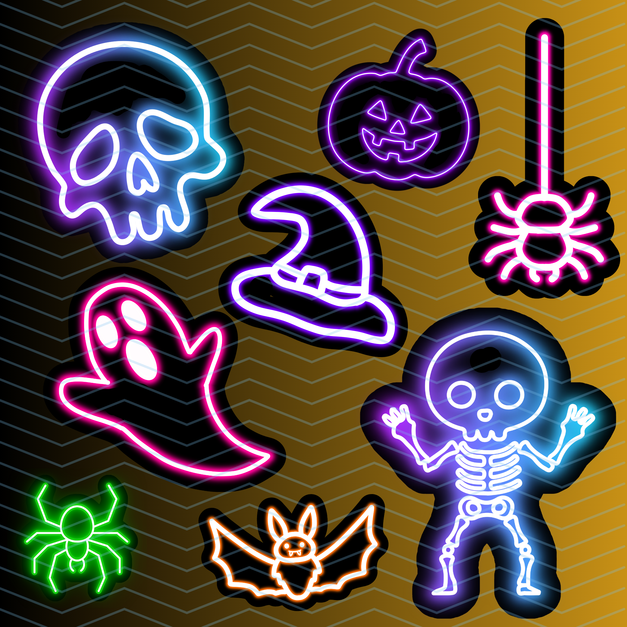 Spooky Neon Sticker Pack (Digital Download) – StingrayCreations